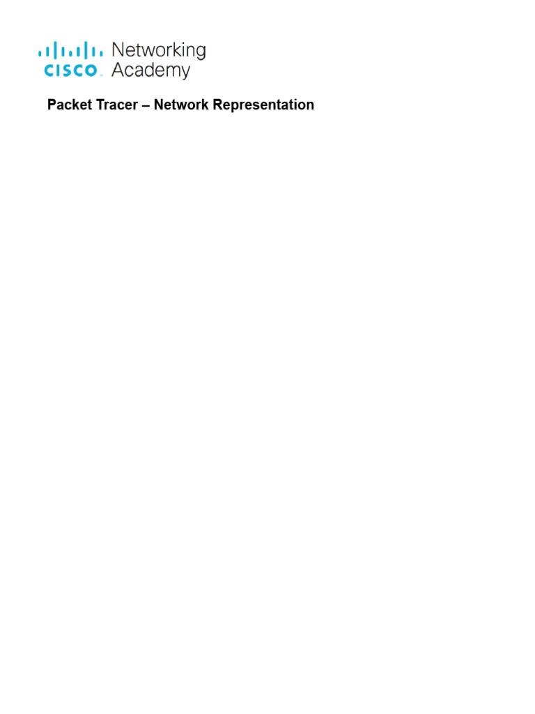 Packet Tracer - Network Representation | PDF | Computer Network | Internet
