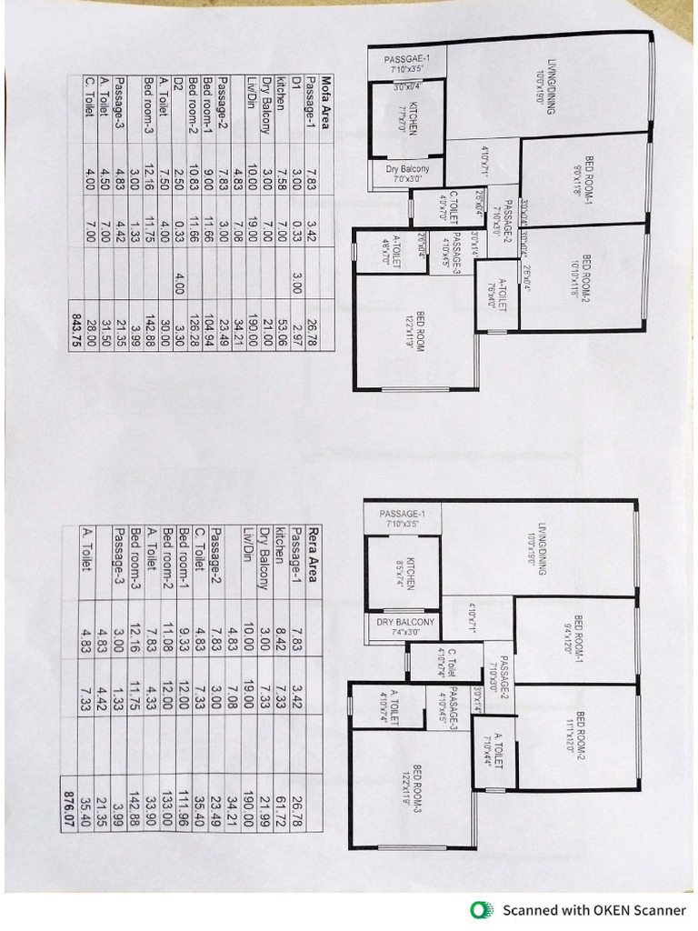 3BHK - 875 SQ FT RERA Important 098762134 | PDF