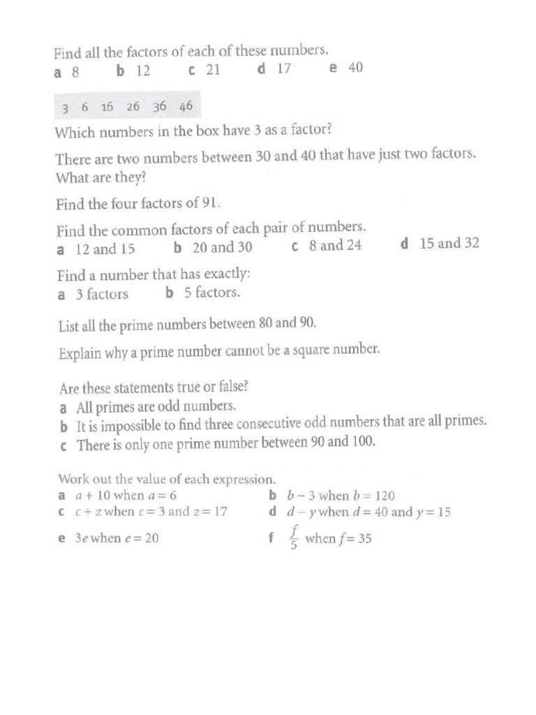 Y7 Unit 1 To 5 Mathematics | PDF