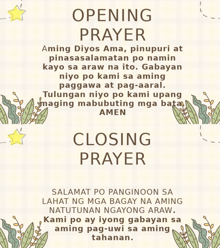 Opening-Closing Prayer | PDF