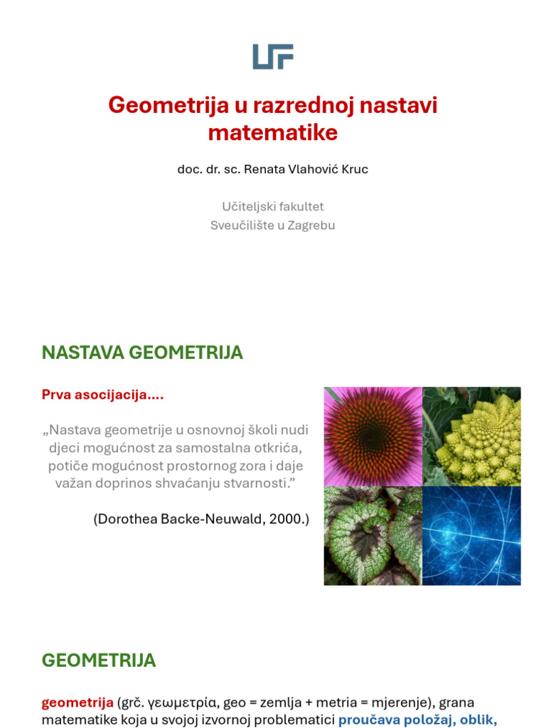 1 Geometrija U Razrednoj Nastavi | PDF