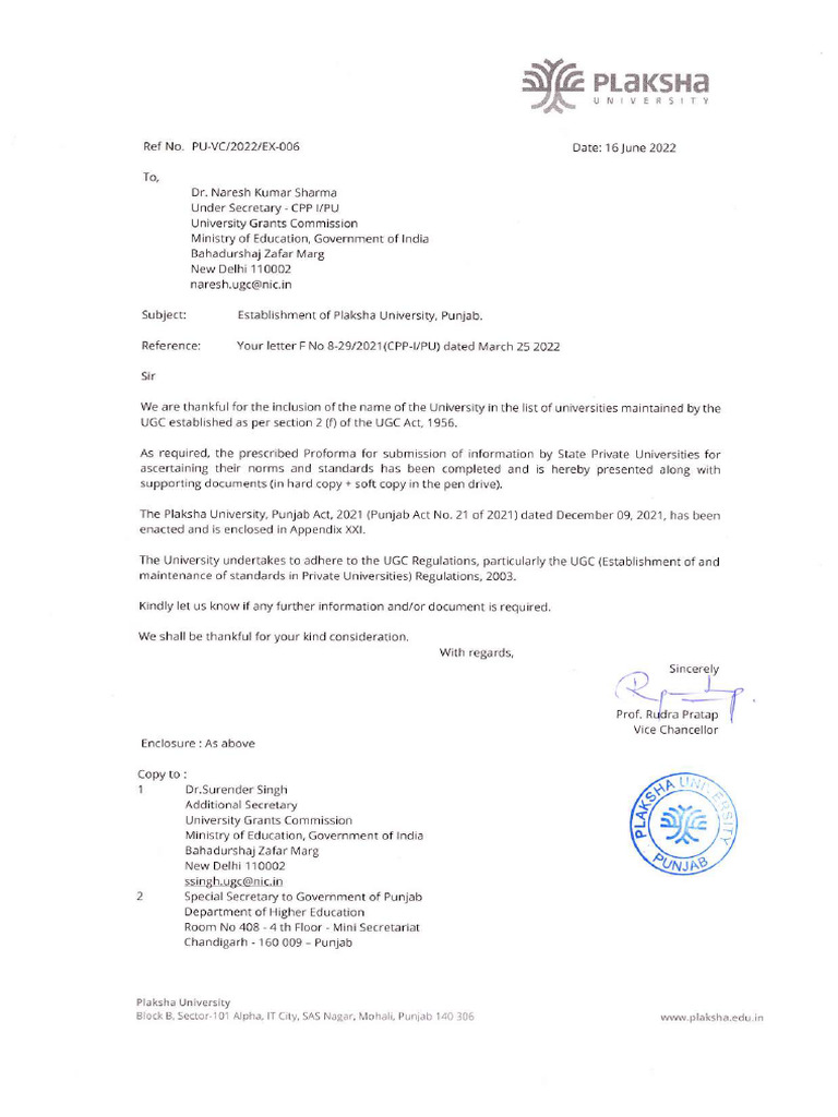 Proforma Private Universities Ugc 16 June 2022 | PDF