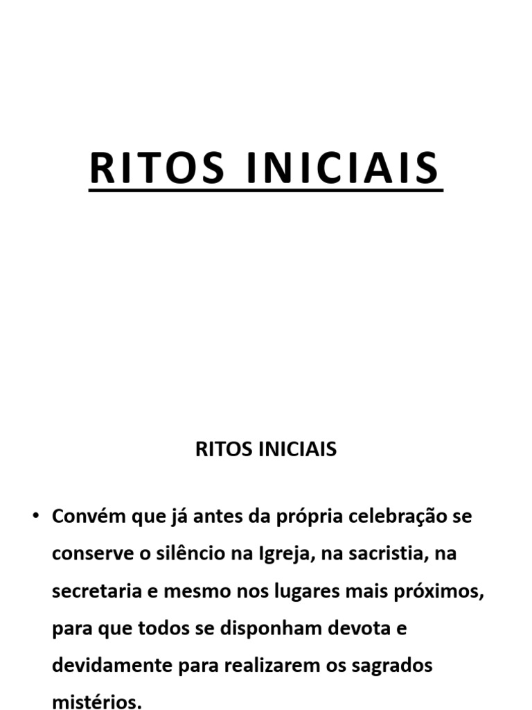 Ritos Iniciais da Celebração Litúrgica | PDF | Liturgia | Eucaristia
