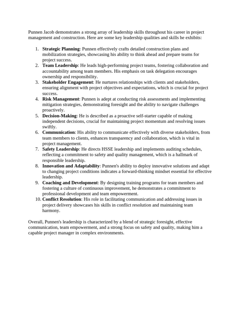 My Leadership Skills | PDF