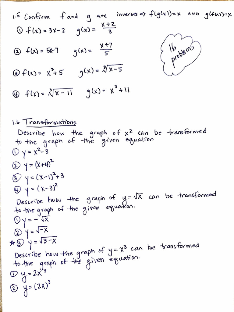 Inverse Verification and Transformations Assignment 16 Problems | PDF