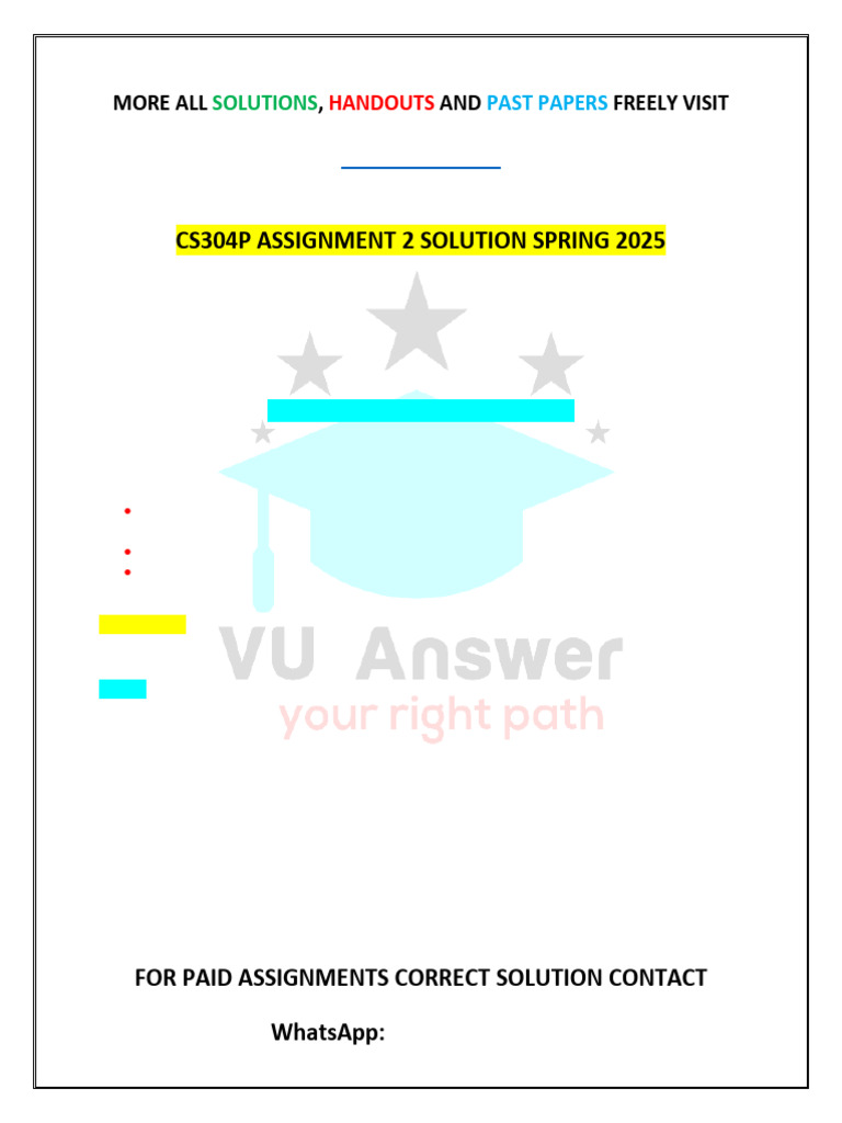 CS304P Assignment 2 Correct Solution Spring 2025 | PDF | C++ | Software ...