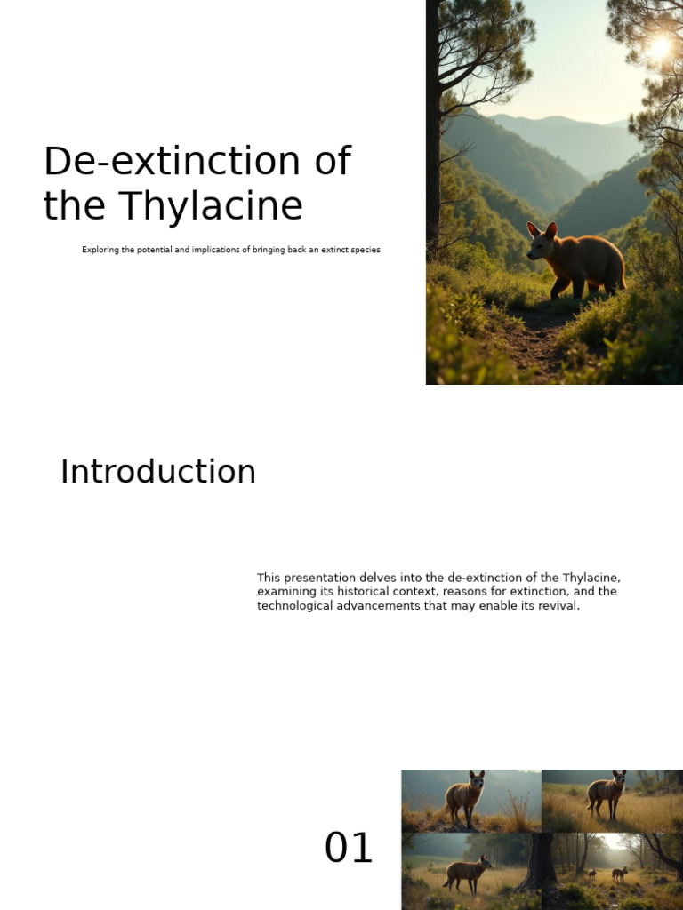 De-Extinction of The Thylacine | PDF | Extinction | Environmental Conservation