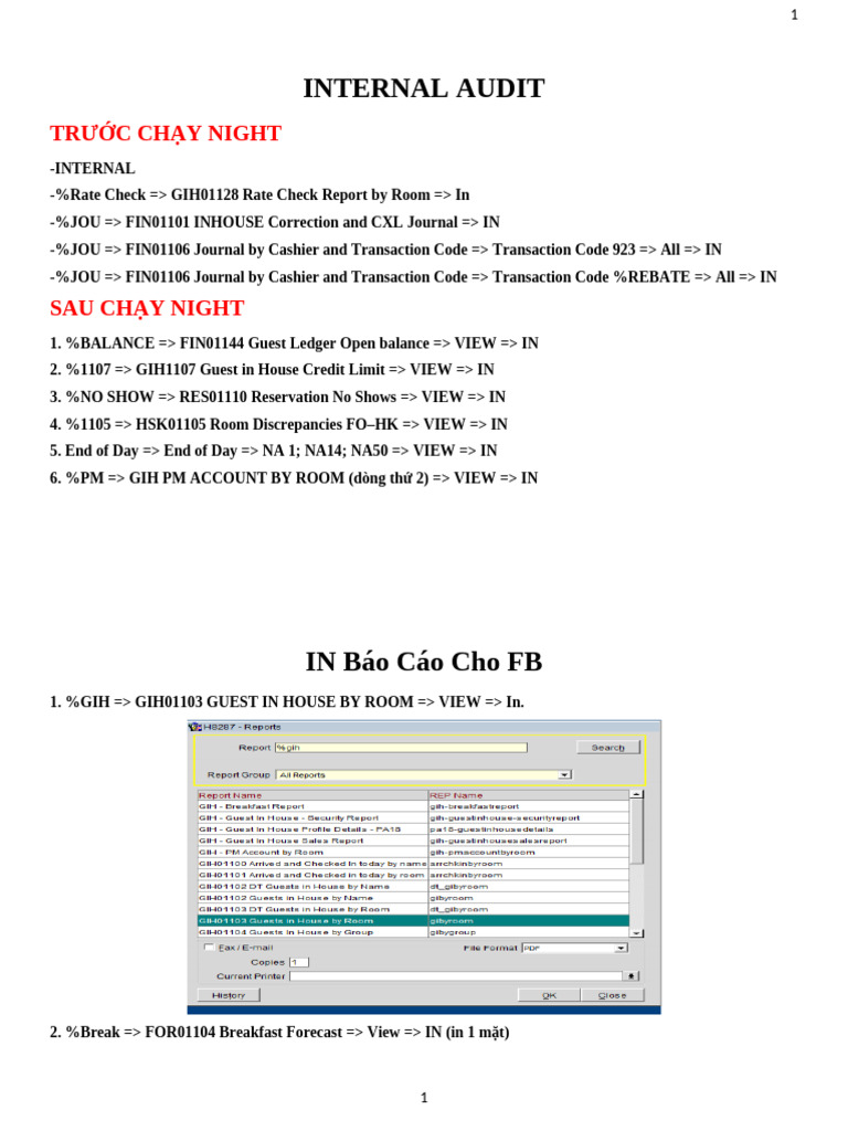Internal Audit Night Report Overview | PDF