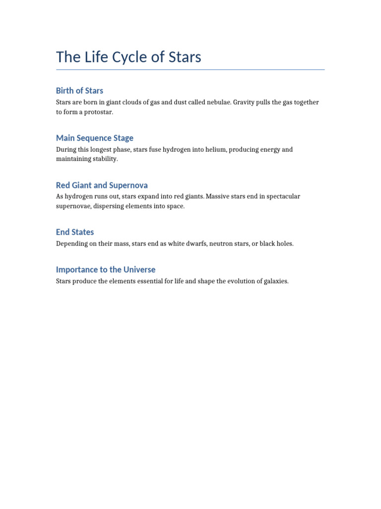 3 The Life Cycle of Stars | PDF