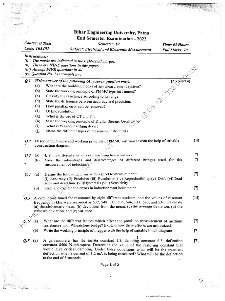 Eem Pyq Beu-2023 | PDF