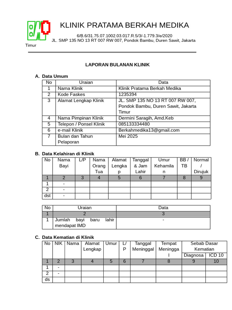 Laporan Klinik NB Baru | PDF