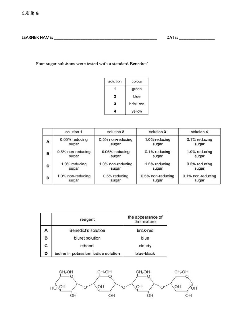 Carbohydrates Practical Concepts Assignment | PDF | Chemistry ...