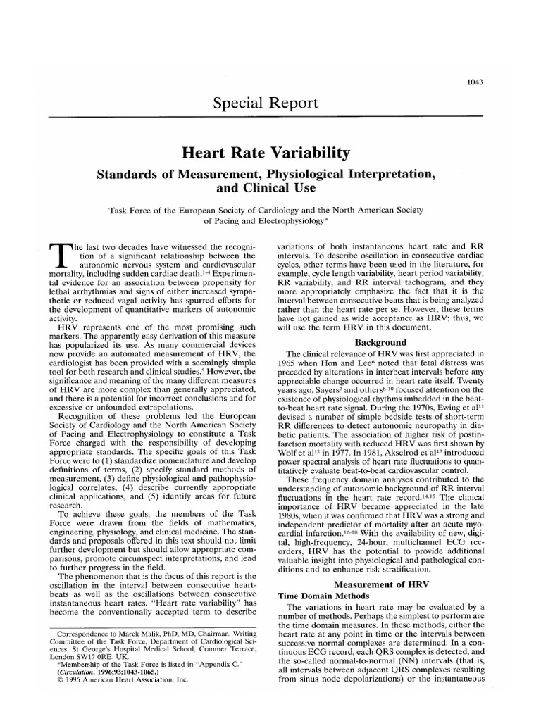 Standards of Measurement Physiological Interpretation and Clinical Use ...