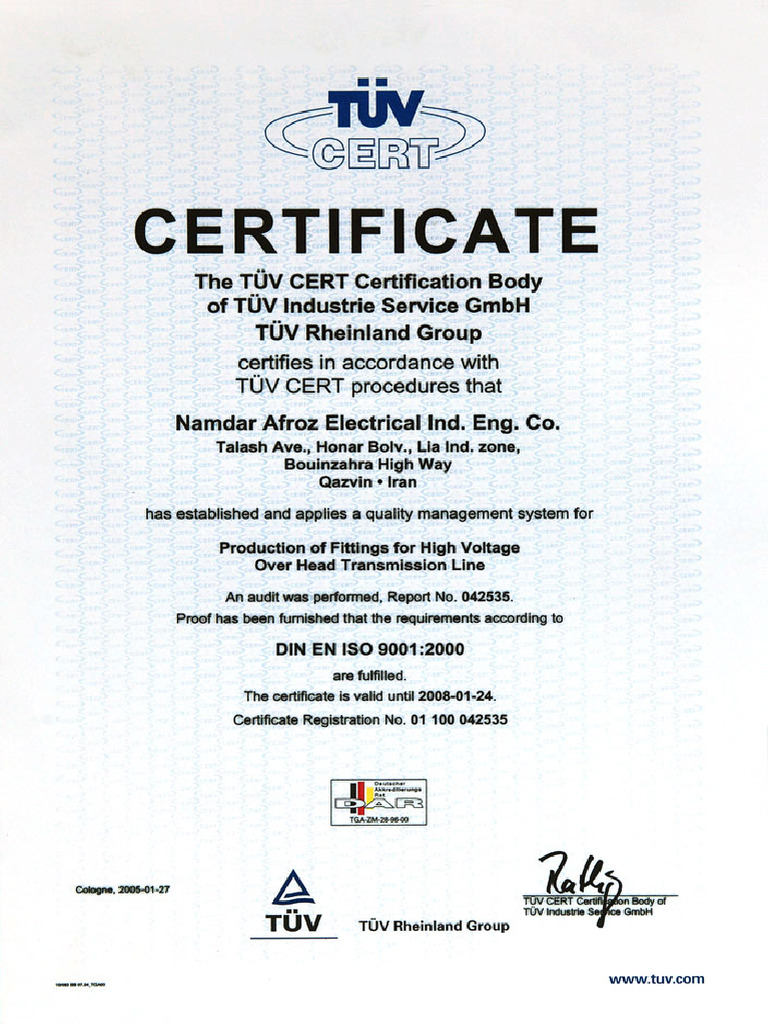 Tuv 9001 2000 | PDF