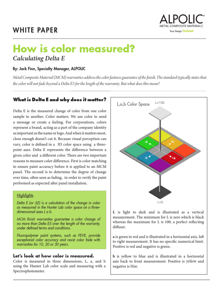 Final Calclulating de Color White Paper 041221 | PDF | Color