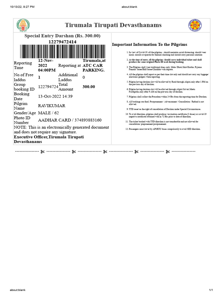 TTD Bus Darshan Ravi Tick Anbu | PDF | Chess | Chess Theory