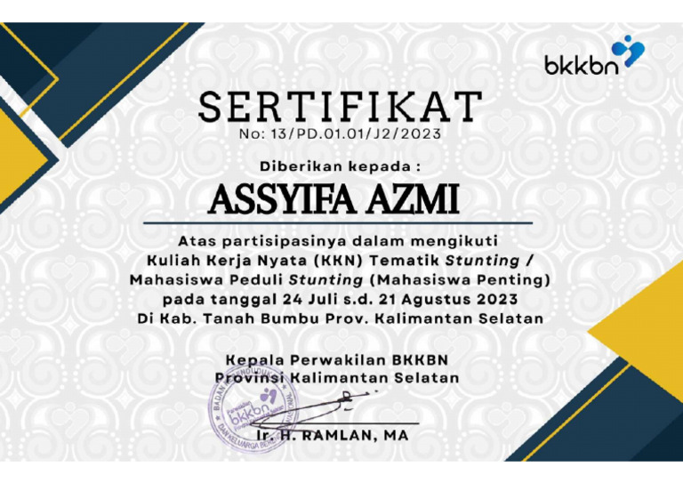 KKN BKKBN Assyifa Azmi | PDF