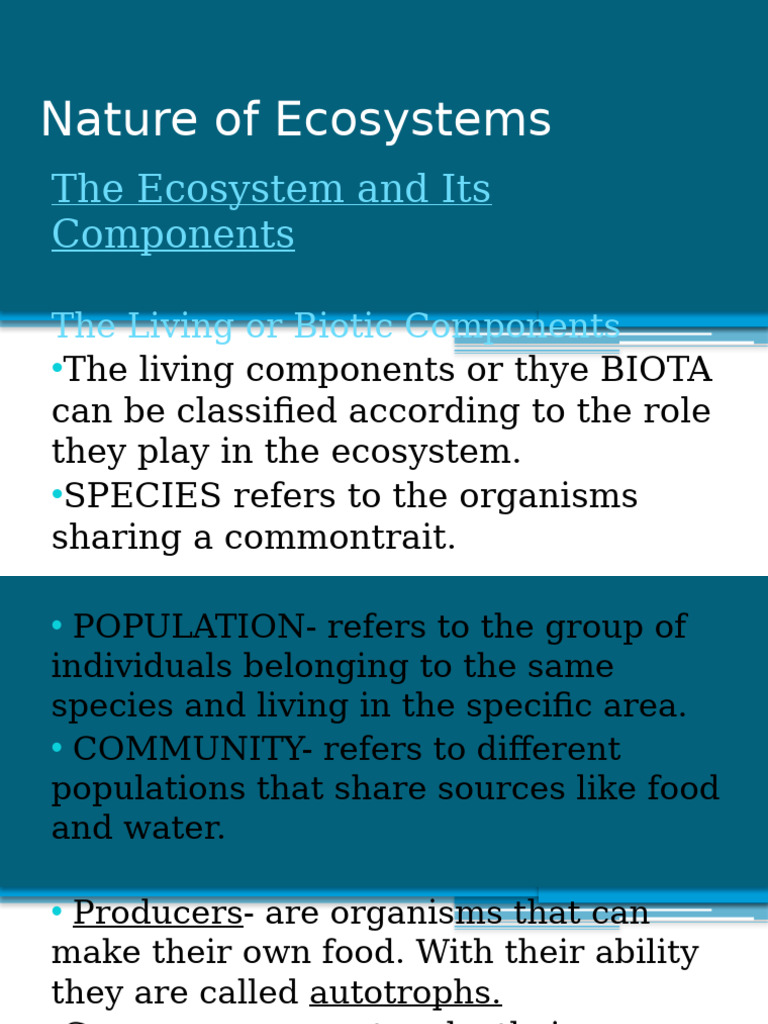 Nature of Ecosystems | PDF