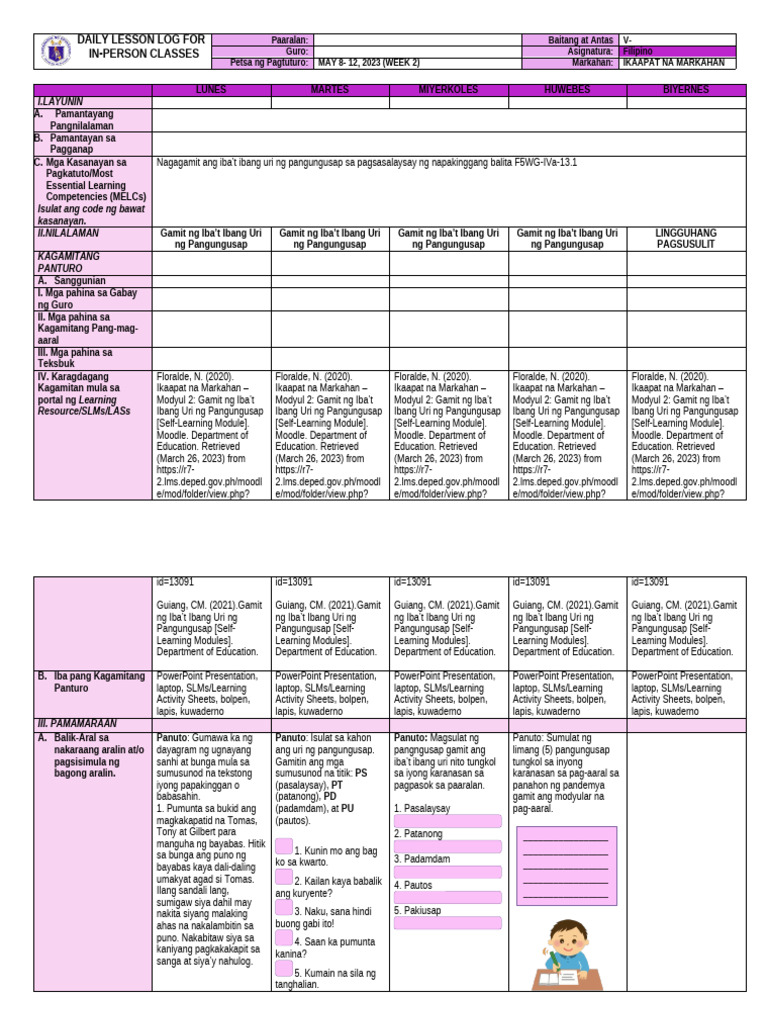 G5 Q4W2 DLL FILIPINO MELCs | PDF