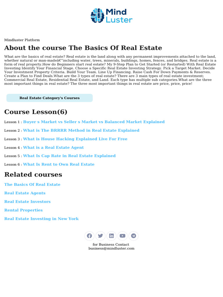 Basics of Real Estate for Beginners | PDF
