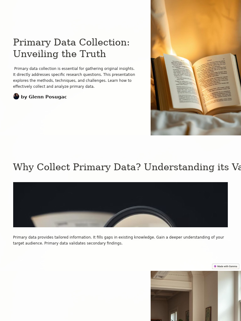 Primary Data Collection Unveiling The Truth | PDF