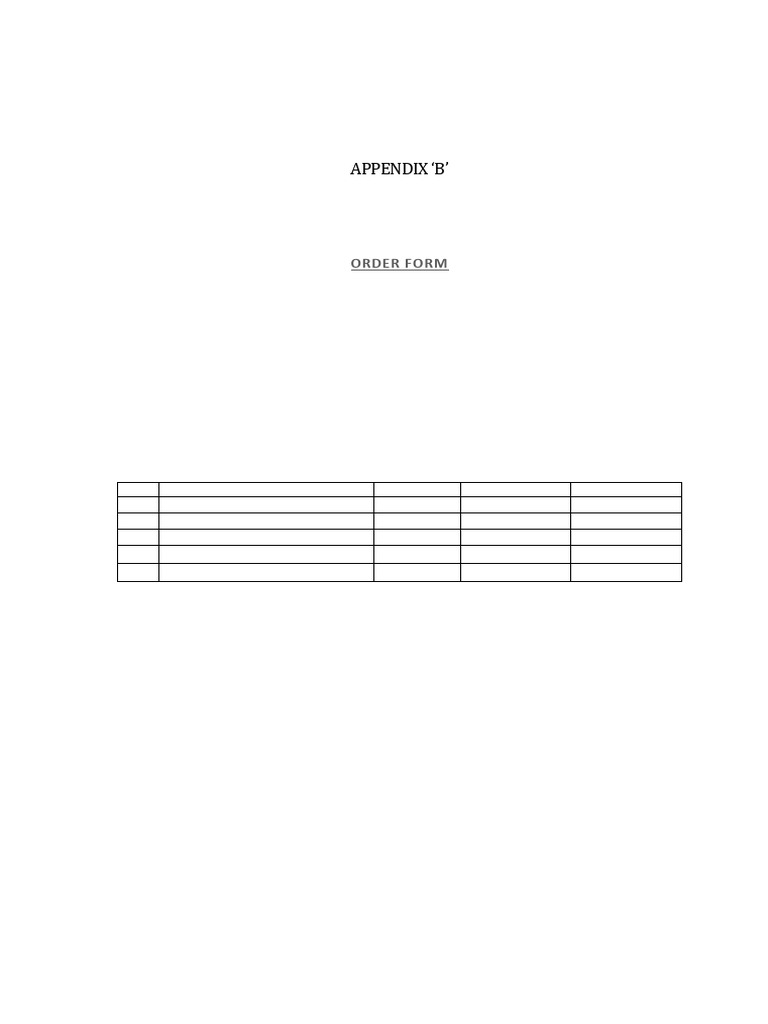 Murabaha - Appendix-B, Order Form | PDF