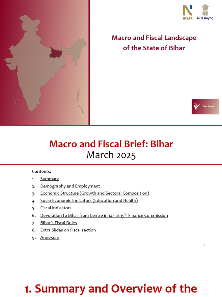 Bihar's Economic and Fiscal Overview 2025 | PDF | Government Budget ...