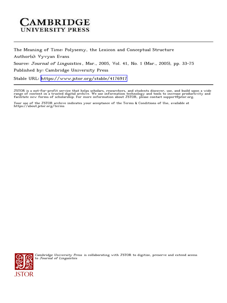 Understanding Time: Polysemy Explained | PDF | Lexicon | Semantics