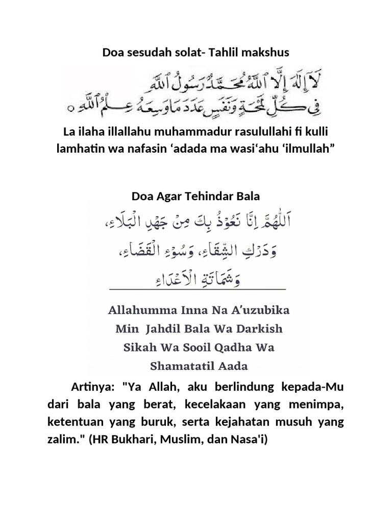 Doa Sesudah Solat | PDF