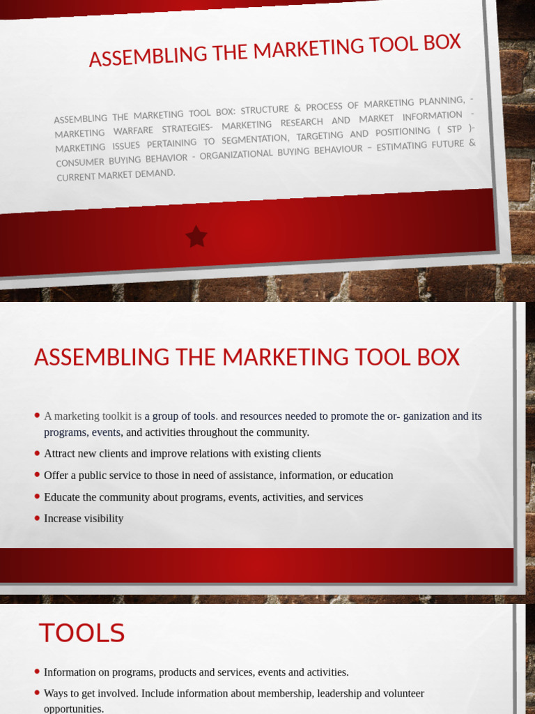 Unit 2-Assembling The Marketing Tool Box | PDF | Marketing | Market ...