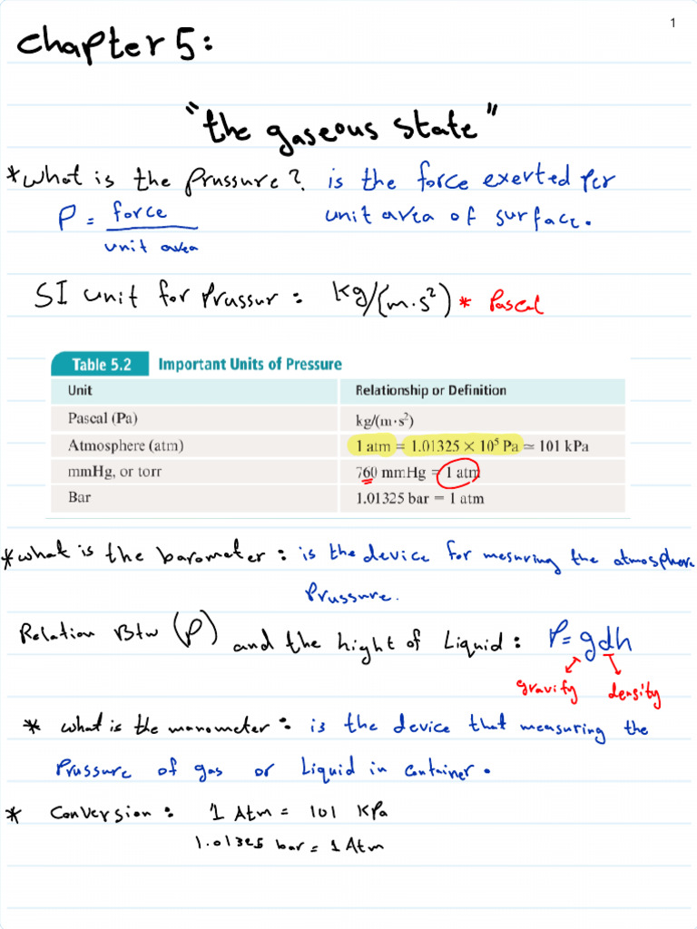 Chem Chapter 5 Summarize | PDF