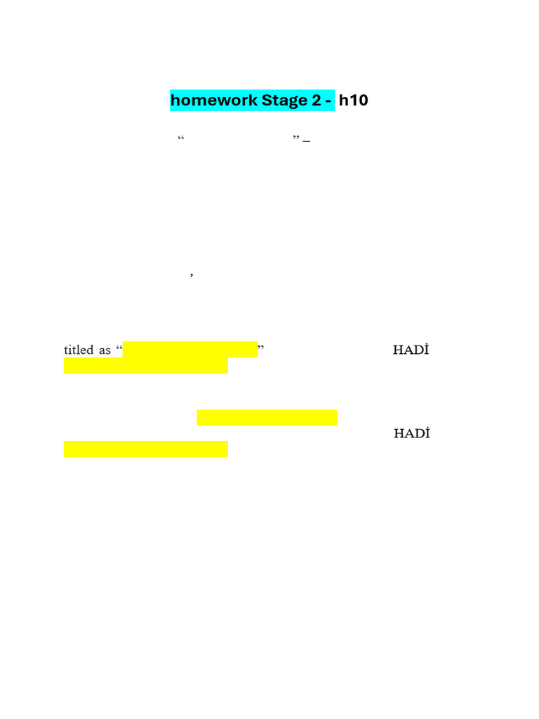 h10 Stage 2 Homework | PDF