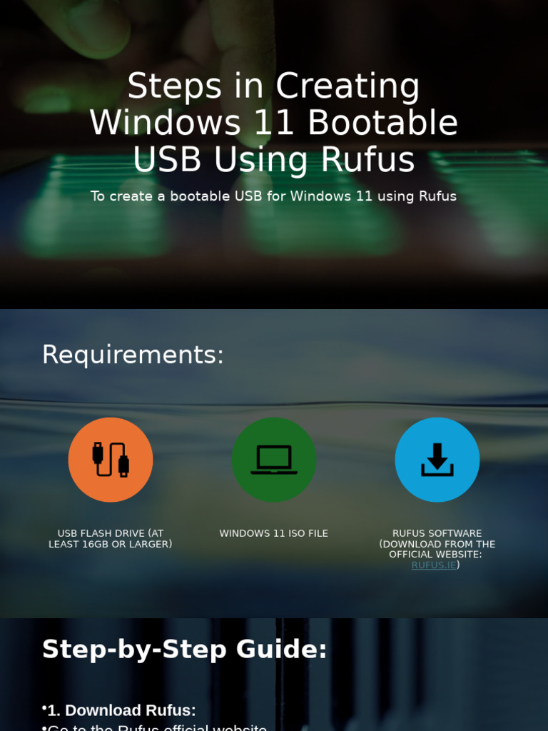 Steps in Creating Windows 11 Bootable USB Using Rufus | PDF