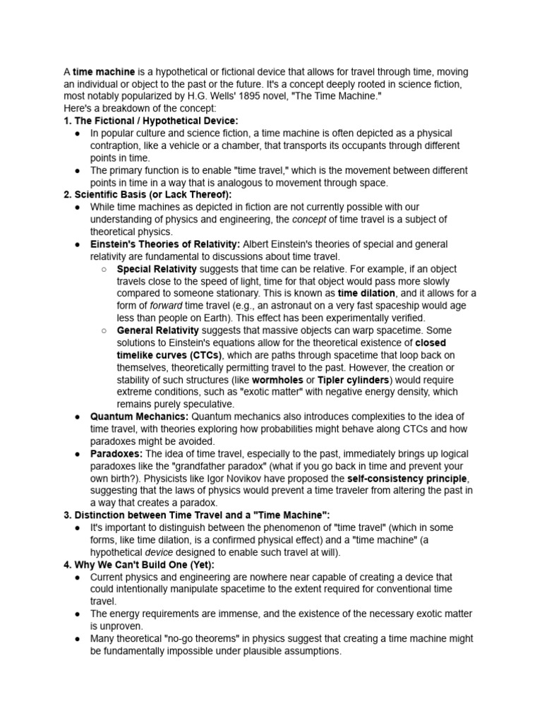 What Is Time Machine | PDF | Time Travel | Time