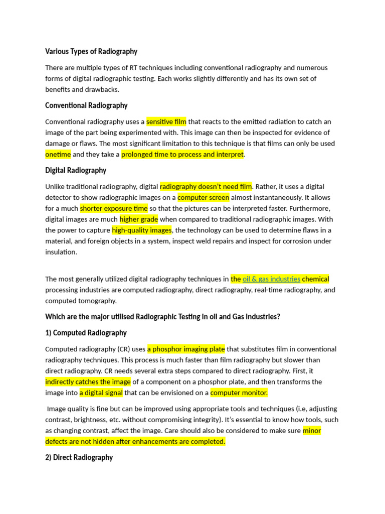 Various Types of Radiography | PDF | Radiography | Ct Scan
