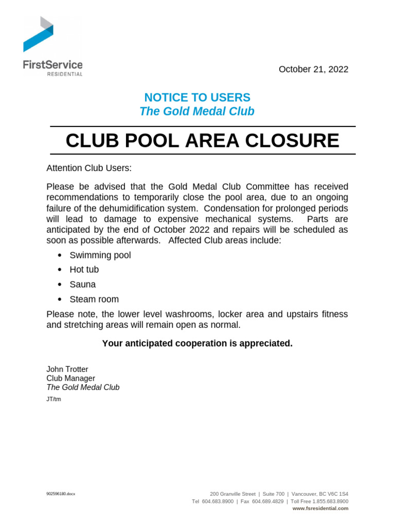 BN-2022!10!21-Pool Closure REV | PDF