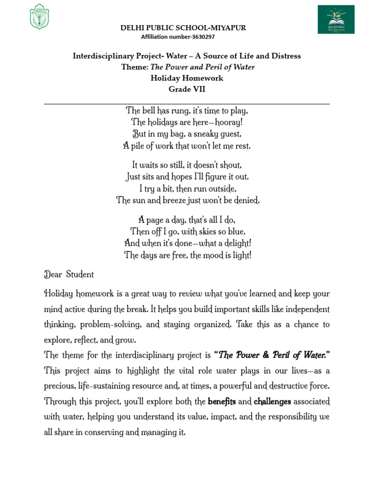 Gr-7 HHW - The Power & Peril of Water | PDF | Tsunami | Flood