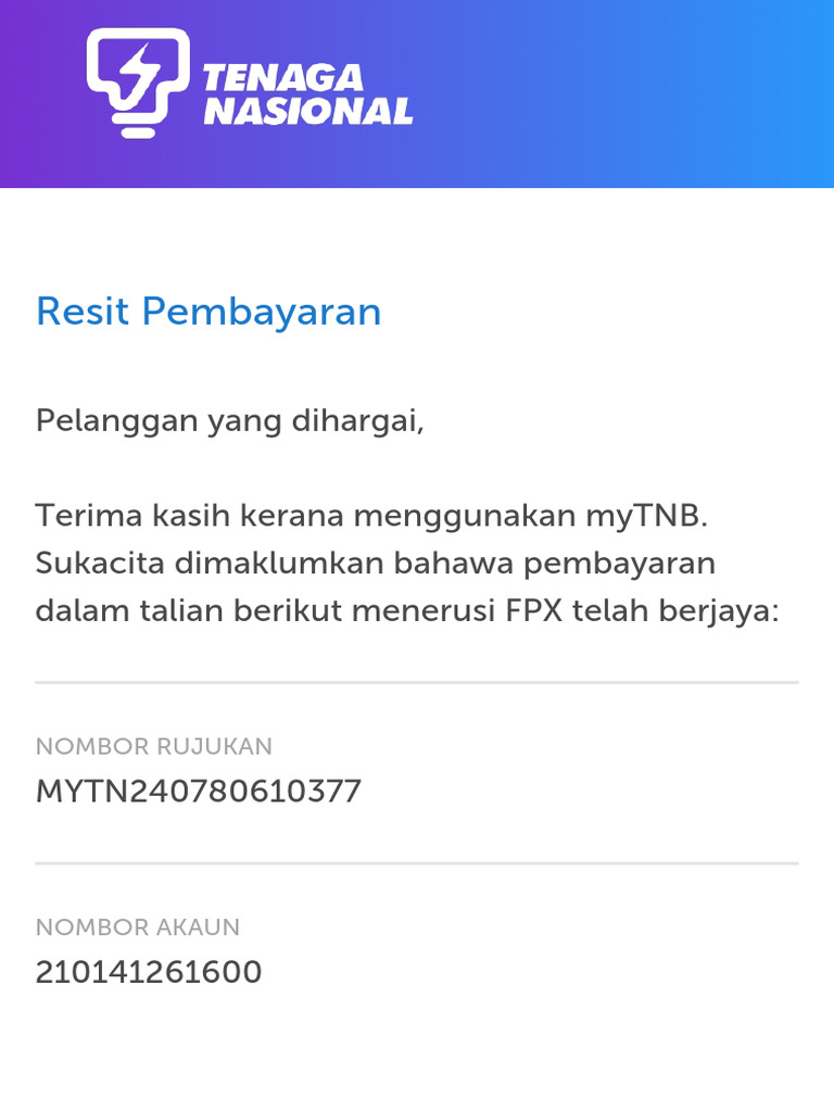 Resit Pembayaran: Pelanggan Yang Dihargai | PDF