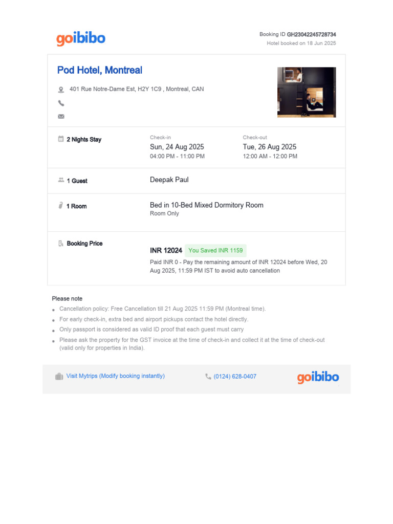 Booking Confirmation Voucher | PDF