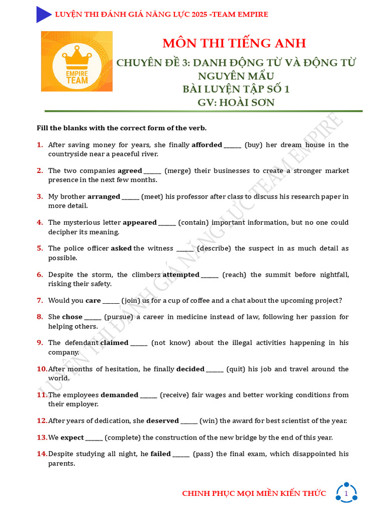 2k8 - chuyên Đề 3 - bài Luyện Tập Số 1 PDF | PDF