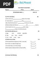 Class 1 EVS Revision Worksheet | PDF | Wellness