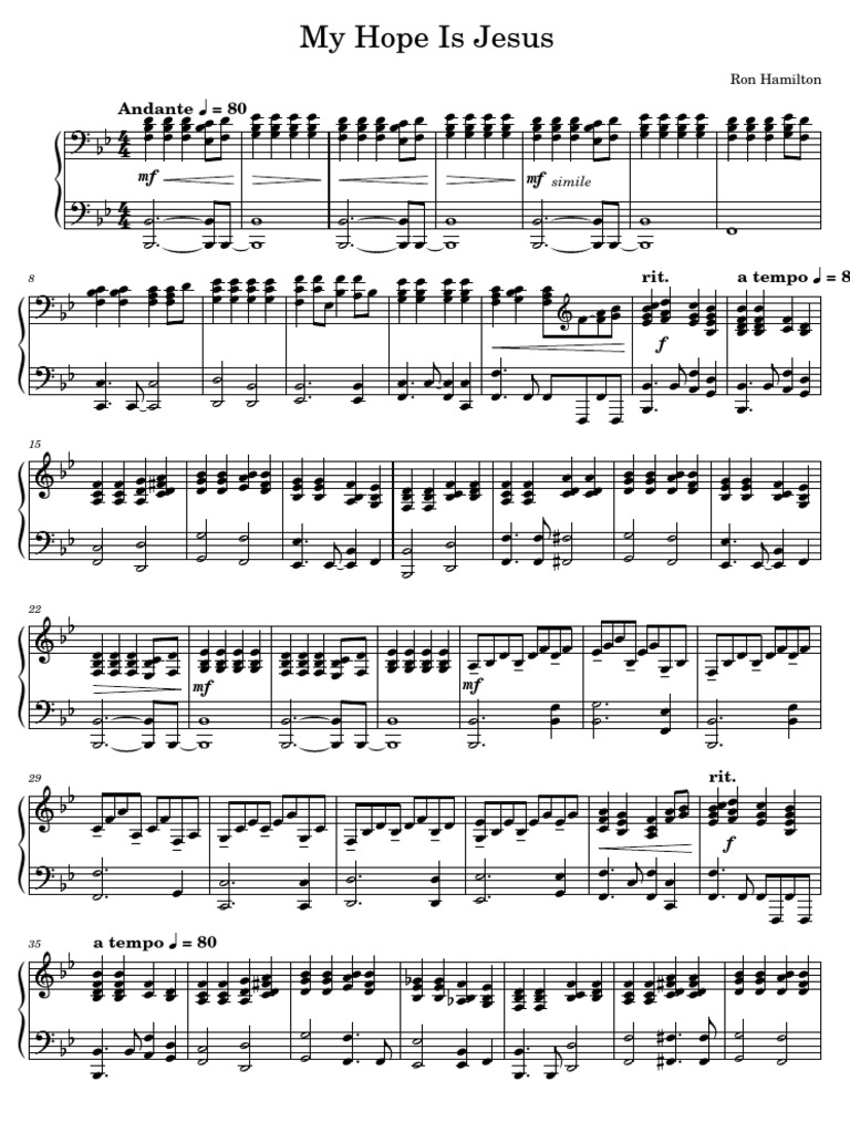 Ron Hamilton's "My Hope Is Jesus" | PDF | Musical Forms | Elements Of Music