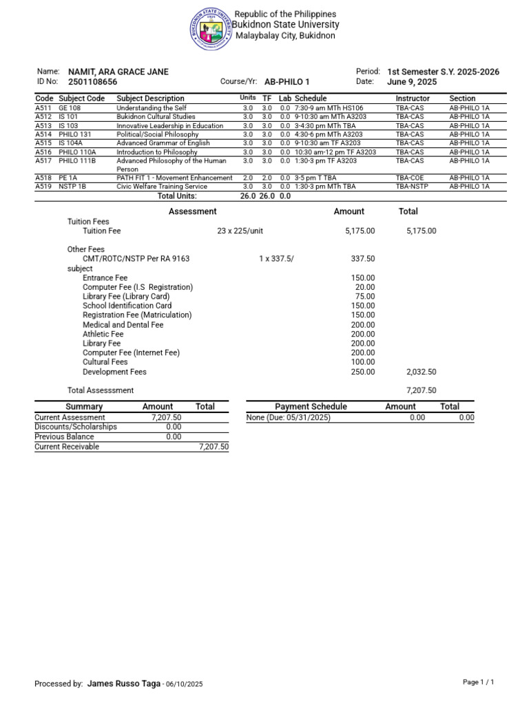 Certificate of Registration (COR) | PDF | Payments