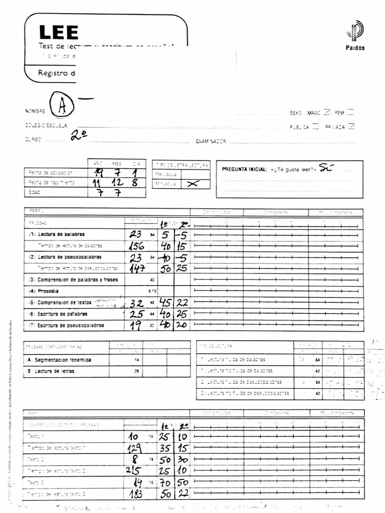 Caso A Test Lee Frente | PDF