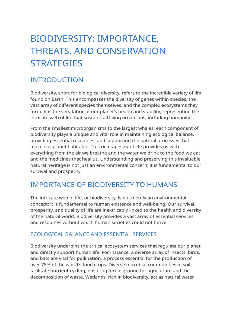Biodiversity Conservation | PDF | Biodiversity | Conservation Biology