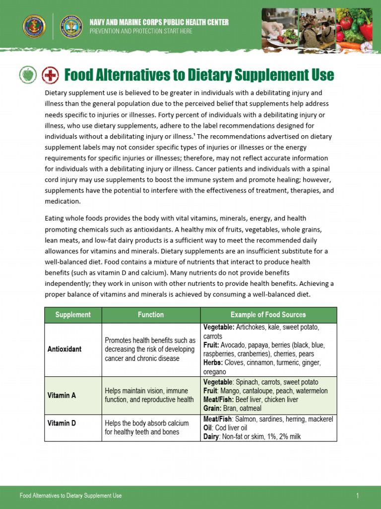 WII HealthyEating FoodAlternatives | PDF | Foods | Dietary Supplements