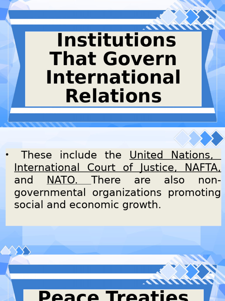GROUP 18 Institutions That Govern International Relations | PDF ...