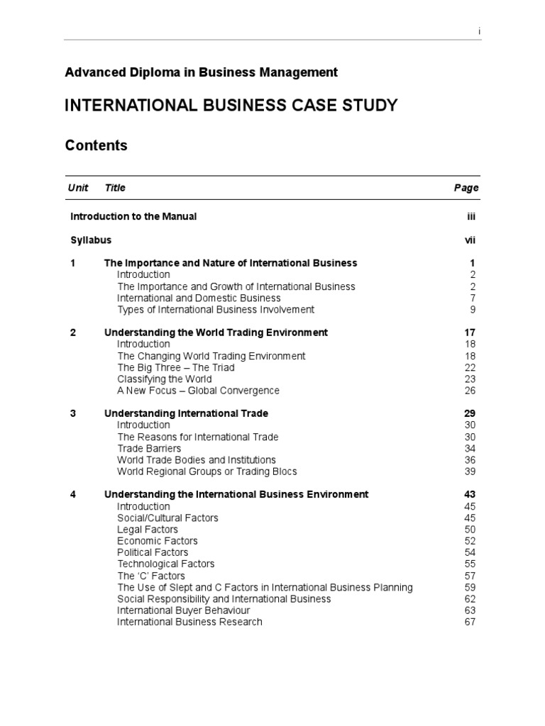 International Business Case Study | PDF | International Business ...