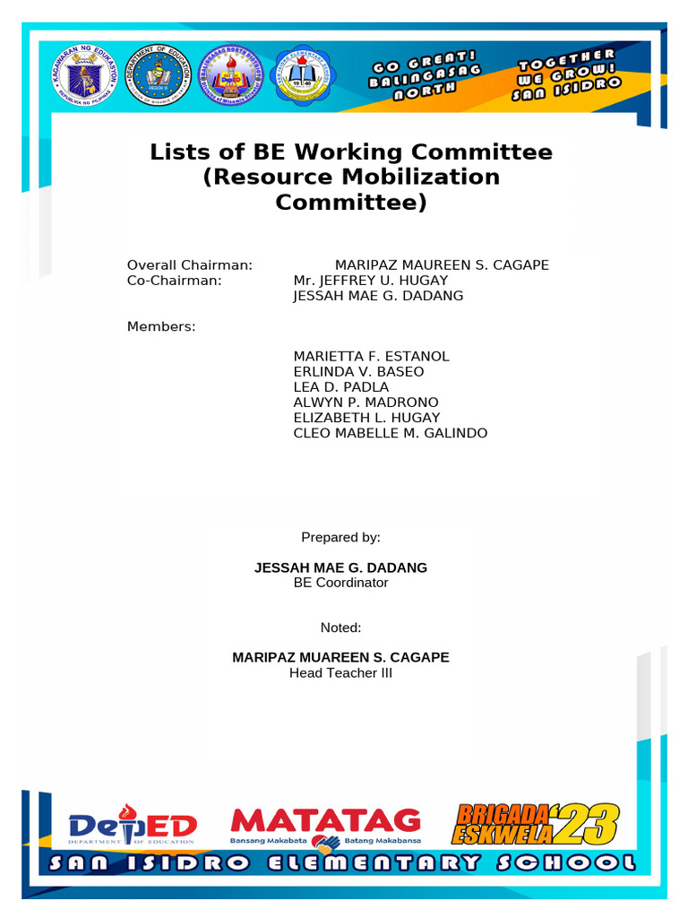 List of Working Committee | PDF