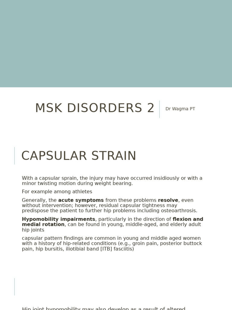 Understanding MSK Disorders and Treatments | PDF | Hip | Pelvis